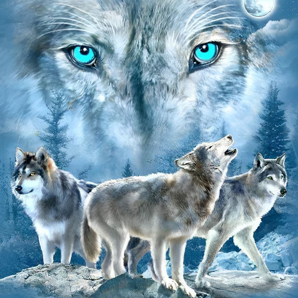 Wolf Diamond Painting Kits | Full Drill Wolves Diamond Art ...