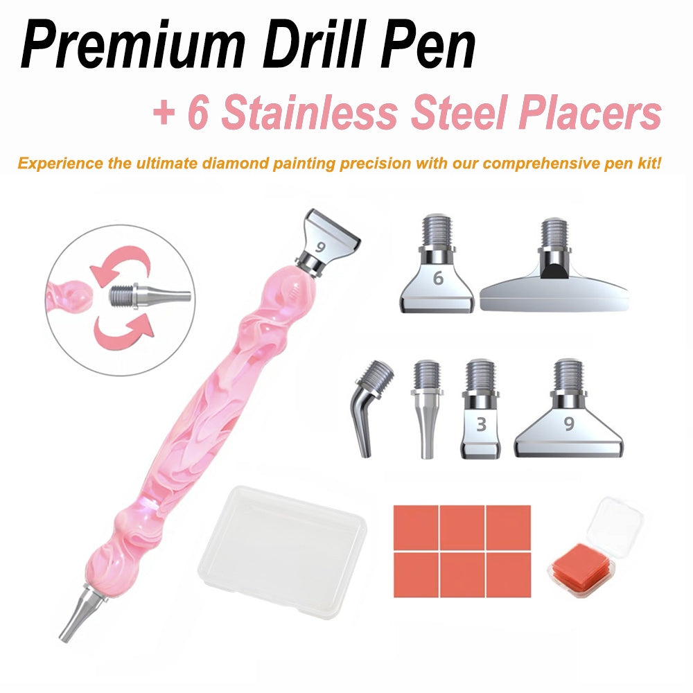 Premium Drill Pen + 6 Stainless Steel Placers – Diamondpaintingpro