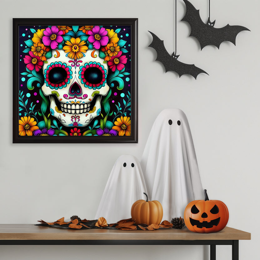 Candy Sugar Skull Diamond Painting | Full Drill Diamond Art – Diamond ...