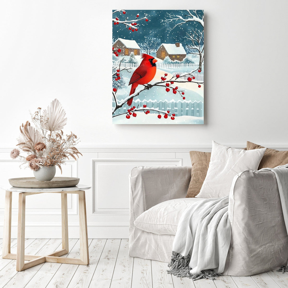 Snowy Winter Cardinal | Diamond Painting | Full Drill – Diamondpaintingpro