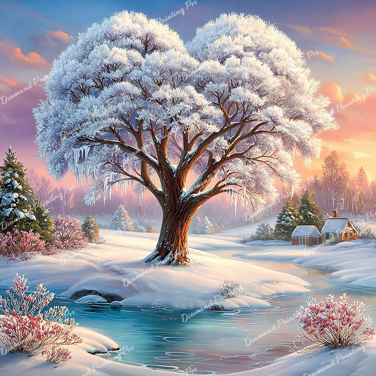 Frozen Valentine Tree | Diamond Painting Kits | Full Drill – Diamond ...