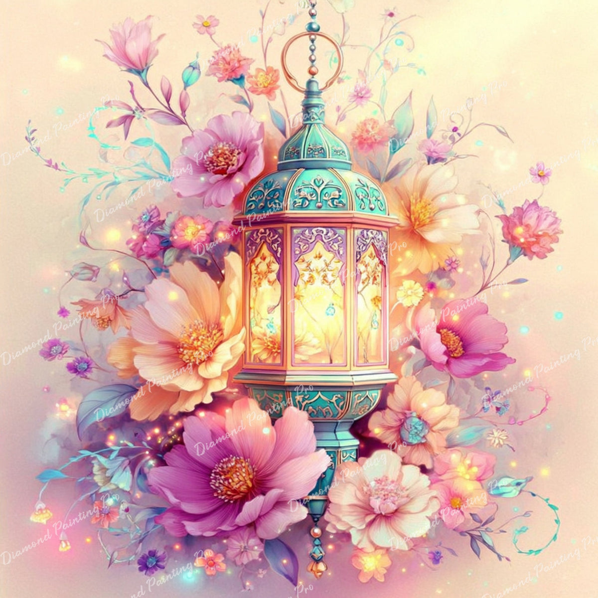 Pastel Lantern Bloom | Diamond Painting Kits | Full Drill ...