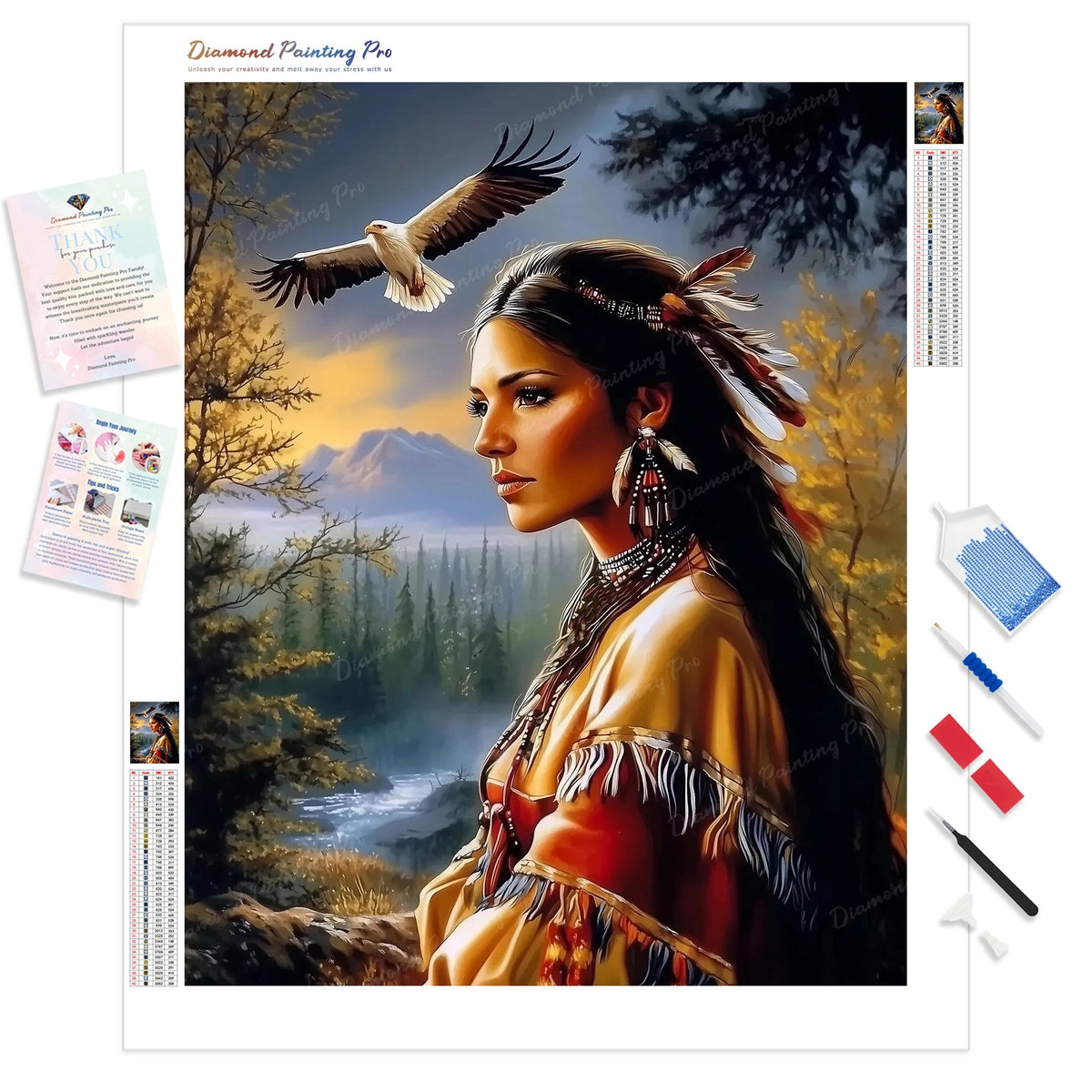 Native American Woman | Diamond Painting Kits | Full Drill ...