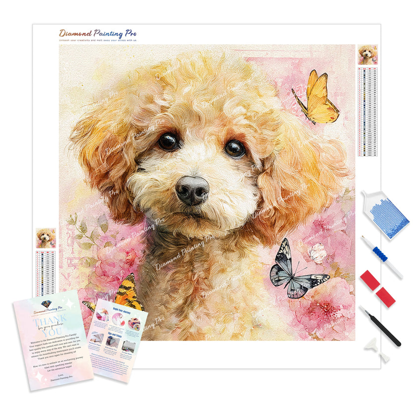 Poodle Portrait | Diamond Painting Kits | Full Drill – Diamondpaintingpro