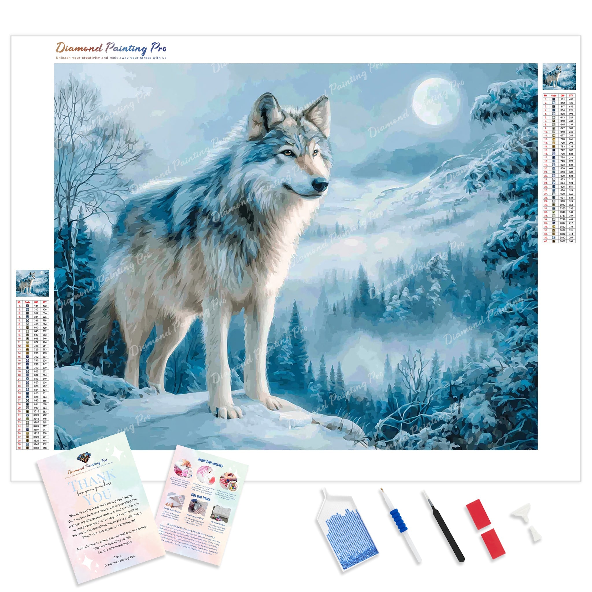 Snowy Winter Wolf | Diamond Painting Kits | Full Drill – Diamond ...