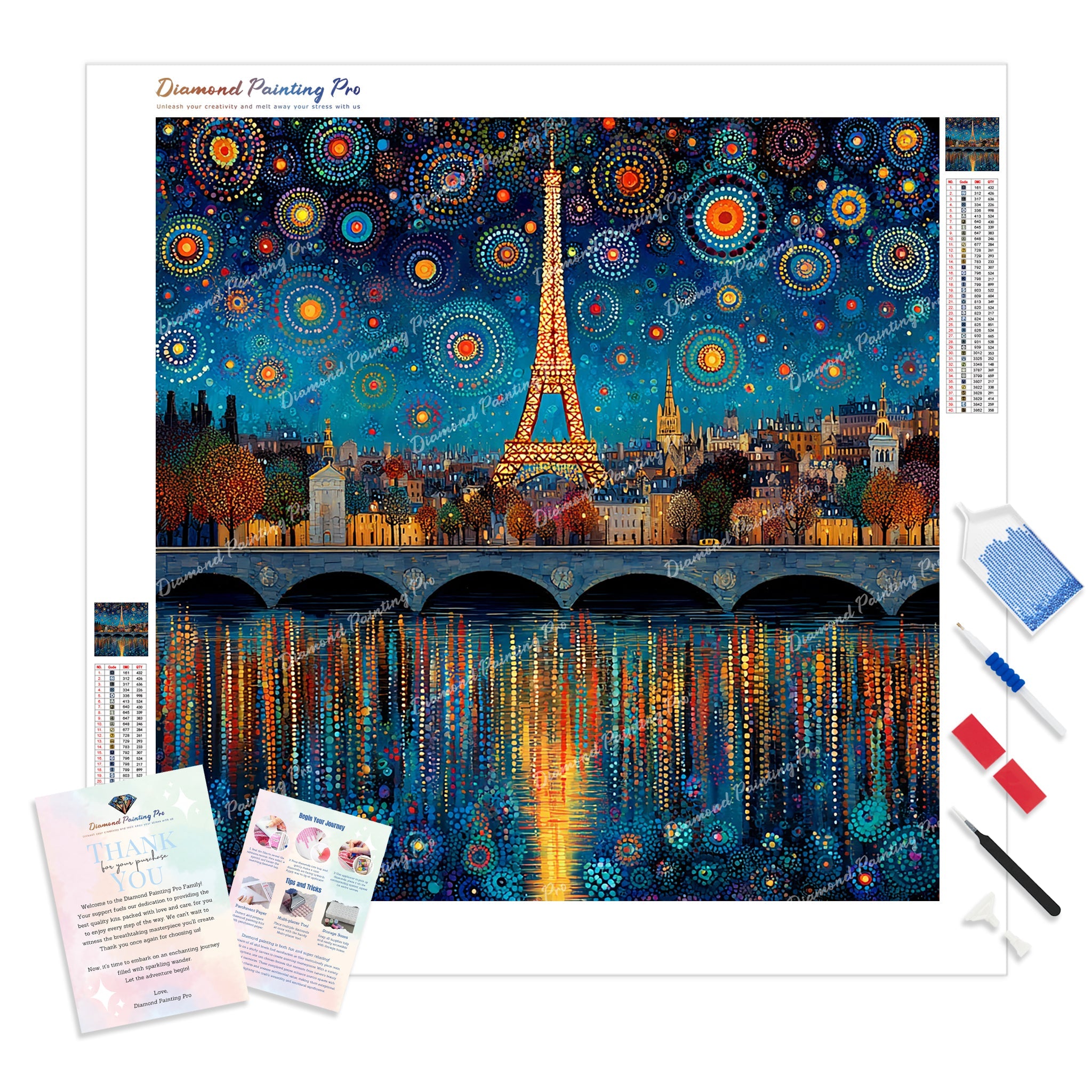 Starry Paris Skyline | Diamond Painting Kits | Full Drill – Diamond ...