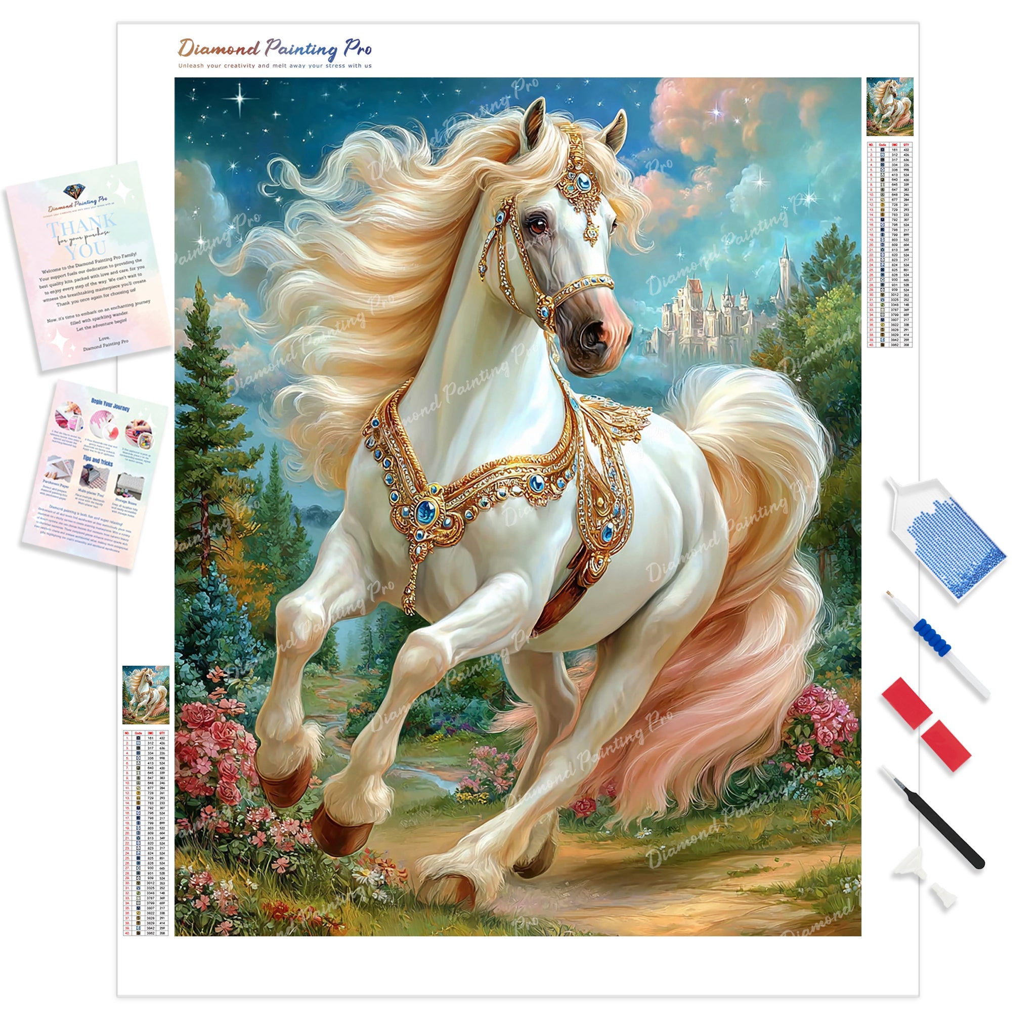 The White Stallion | Diamond Painting Kits | Full Drill – Diamond ...