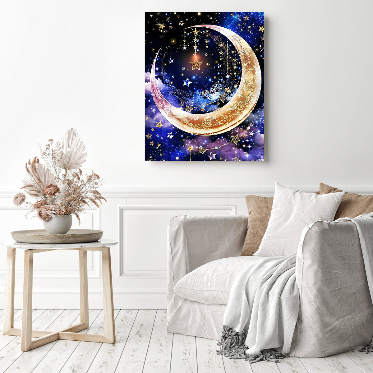 Moon and Stars Diamond Painting | Full Drill Diamond Art – Diamond ...