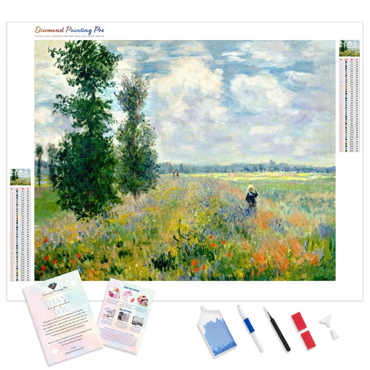 Poppy fields near argenteuil - claude monet Diamond Painting | Ships ...