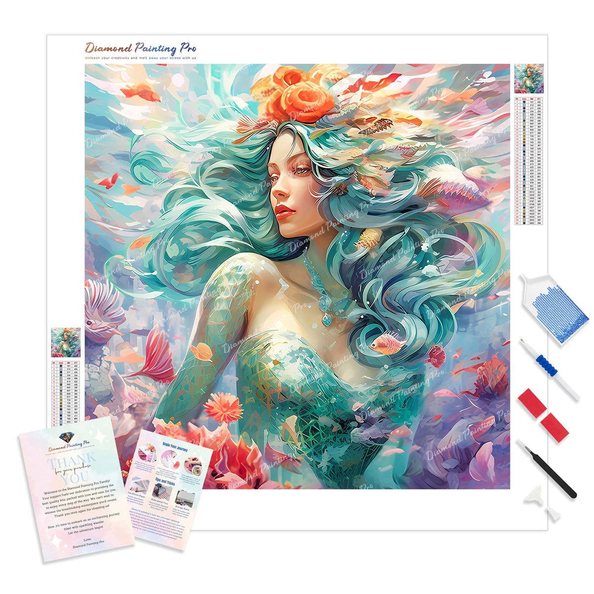 Mermaid Diamond Painting | Full Drill Diamond Art – Diamondpaintingpro
