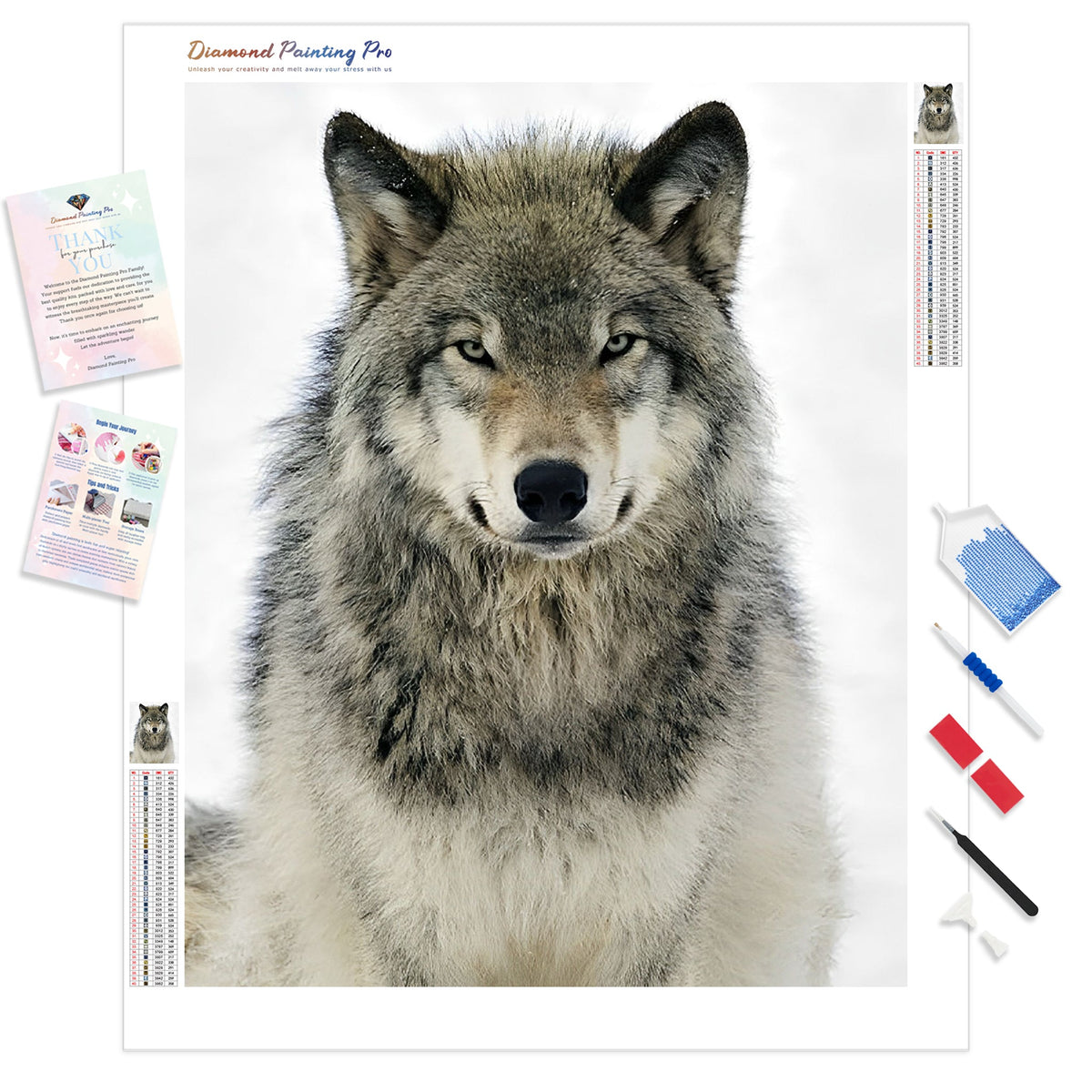 Timber Wolf Portrait | Diamond Painting Kits | Full Drill ...